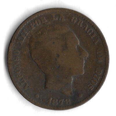 1878 Spain 10 Diez Centimos World Coin - KM# 675 | eBay