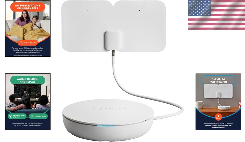 Record Live TV with Tablo 4th Gen DVR + Indoor Antenna - 50+ Hrs ...
