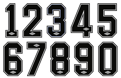 Vinyl 1980's Football Shirt Soccer Numbers Umbro Print Football Vintage ...
