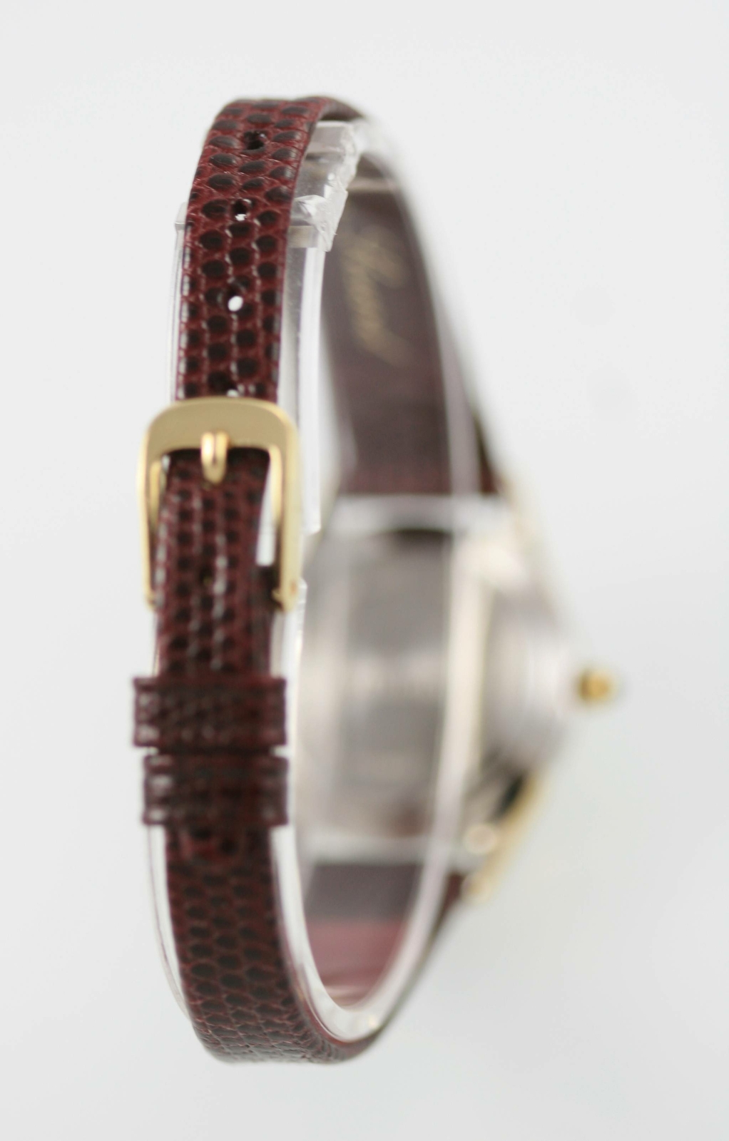 Regency Watch Womens Silver Gold Stainless Maroon Leather 30m Batt ...