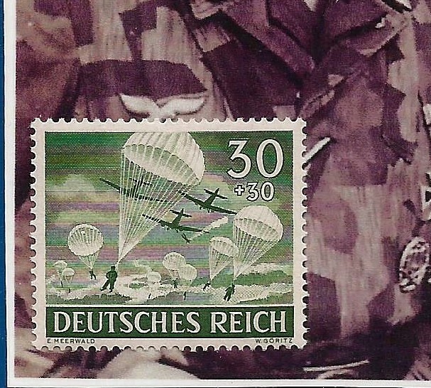 WW2 Nazi Germany Postage 1943 Third Reich FALLSCHIRMJAGER stamp D MNH ...