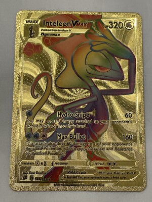 Inteleon VMAX 195/192 Rainbow - Gold Foil Fan Art Display Card | eBay