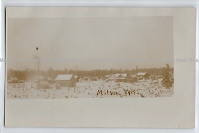 Rare small town of Milan, Wisconsin; Marathon history photo postcard ...