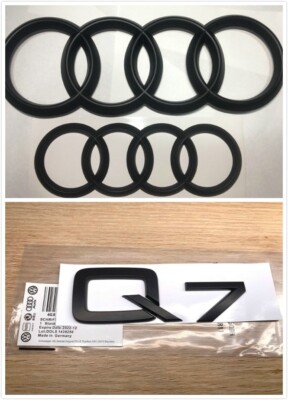 OEM Style Front + Rear Matte Black Ring Badge Combo Set for AUDI Q7 4M ...
