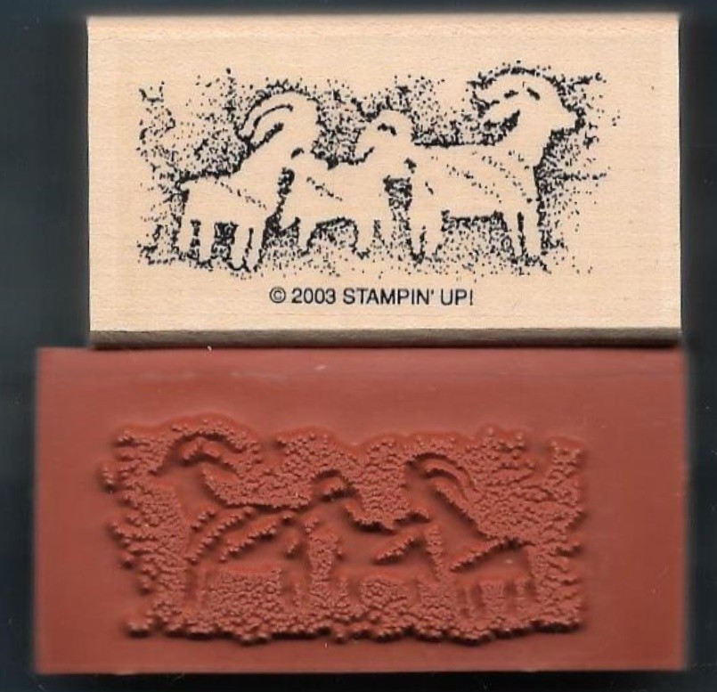 RAM LONGHORN SHEEP Cave Drawing Prehistoric Painting NEW Stampin Up ...