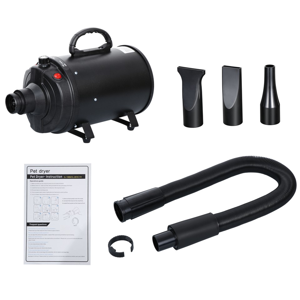 2400W Pet Grooming Quiet Hair Dryer Blow Blaster Blower 3.2HP For Dogs ...