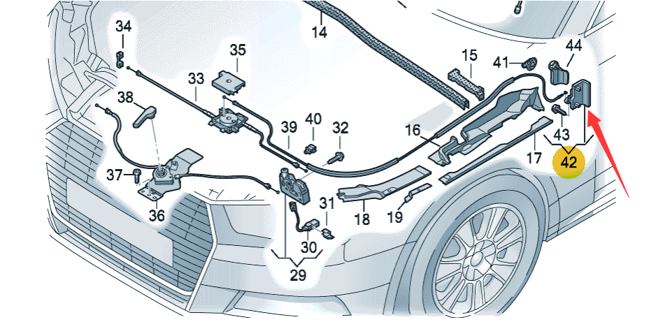 Genuine Hood Latch Bonnet Release Openner Handle for AUDI A4 A5 16 ...