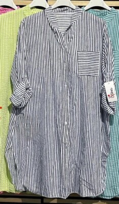 Bluse Hemd Damen Tunika Longhemd blau weiß onesize ca 42,44,46 | eBay.de