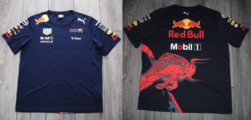 RED BULL RACING RBR MENS TEAM SHIRT NIGHT SKY PUMA 763266 01 BIG LOGO ...