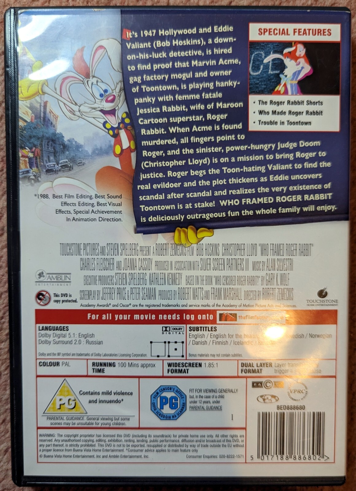 Who Framed Roger Rabbit (DVD, 2003) 5017188886802 | eBay