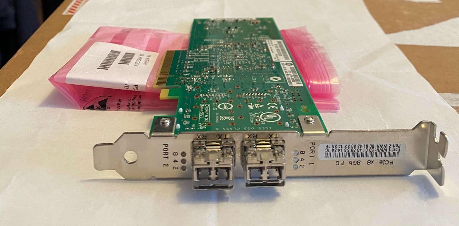 AJ764A /489191-001 HP QLogic QLE2562-HP PCI-E 8Gb Dual Port HBA | eBay UK