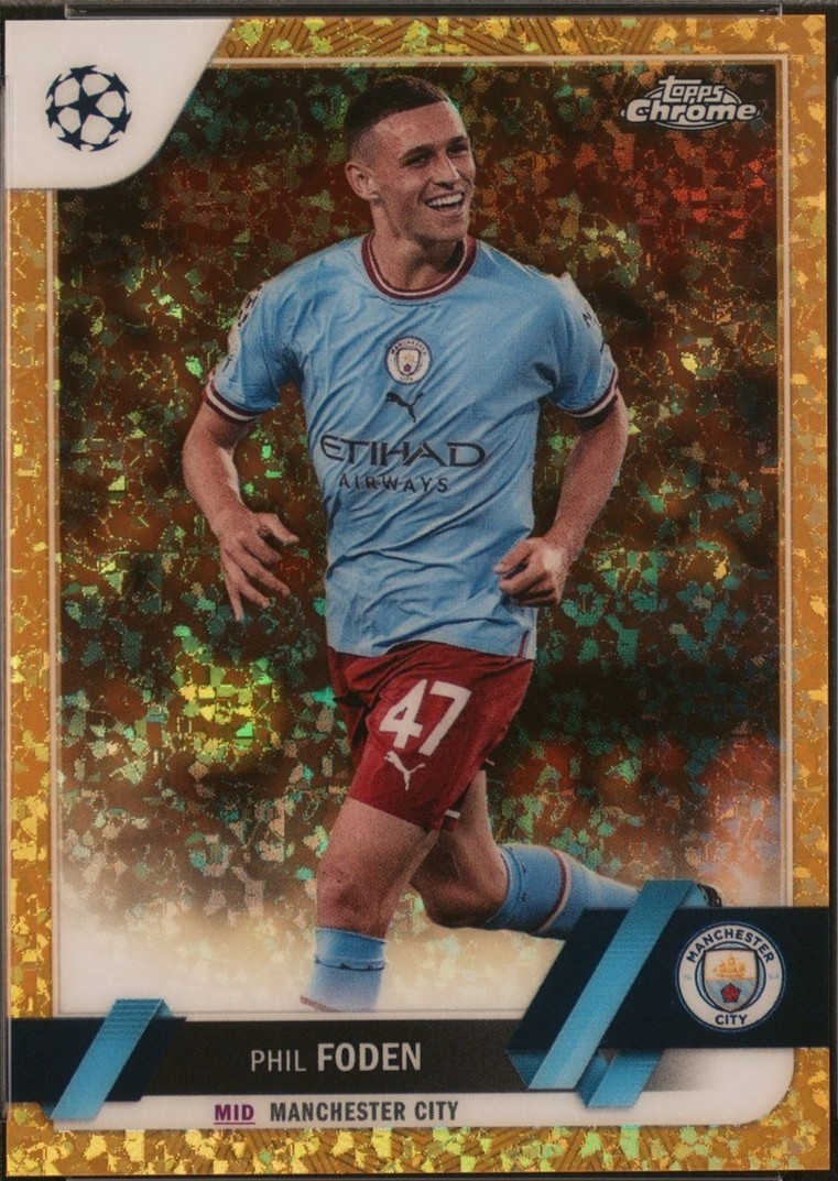 2022-23 Topps Chrome UEFA Club Competitions - Phil Foden #47 Gold Mini ...