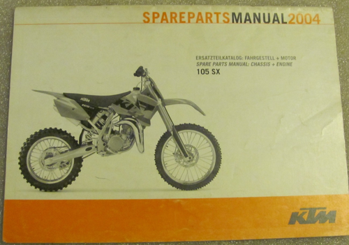 2004 KTM 105 SX Motorcycle Chassis & Engine Spare Parts Manual Book ...