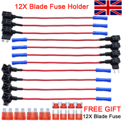 12x 12V Add A Circuit Piggy Back Fuse Tap Mini Standard Blade Fuse ...
