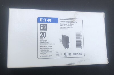 EATON ( BRCAF120 ) Cutler Hammer Series 20A Single Pole AFCI Breaker | eBay