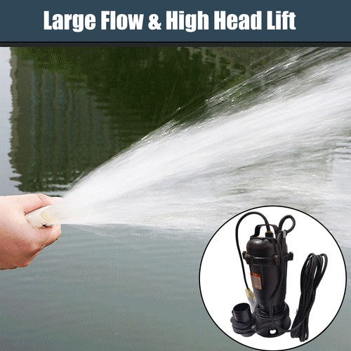 2HP Cast Iron Sewage Submersibl Pump 6498GPH w/26ft Cord Float Switch ...