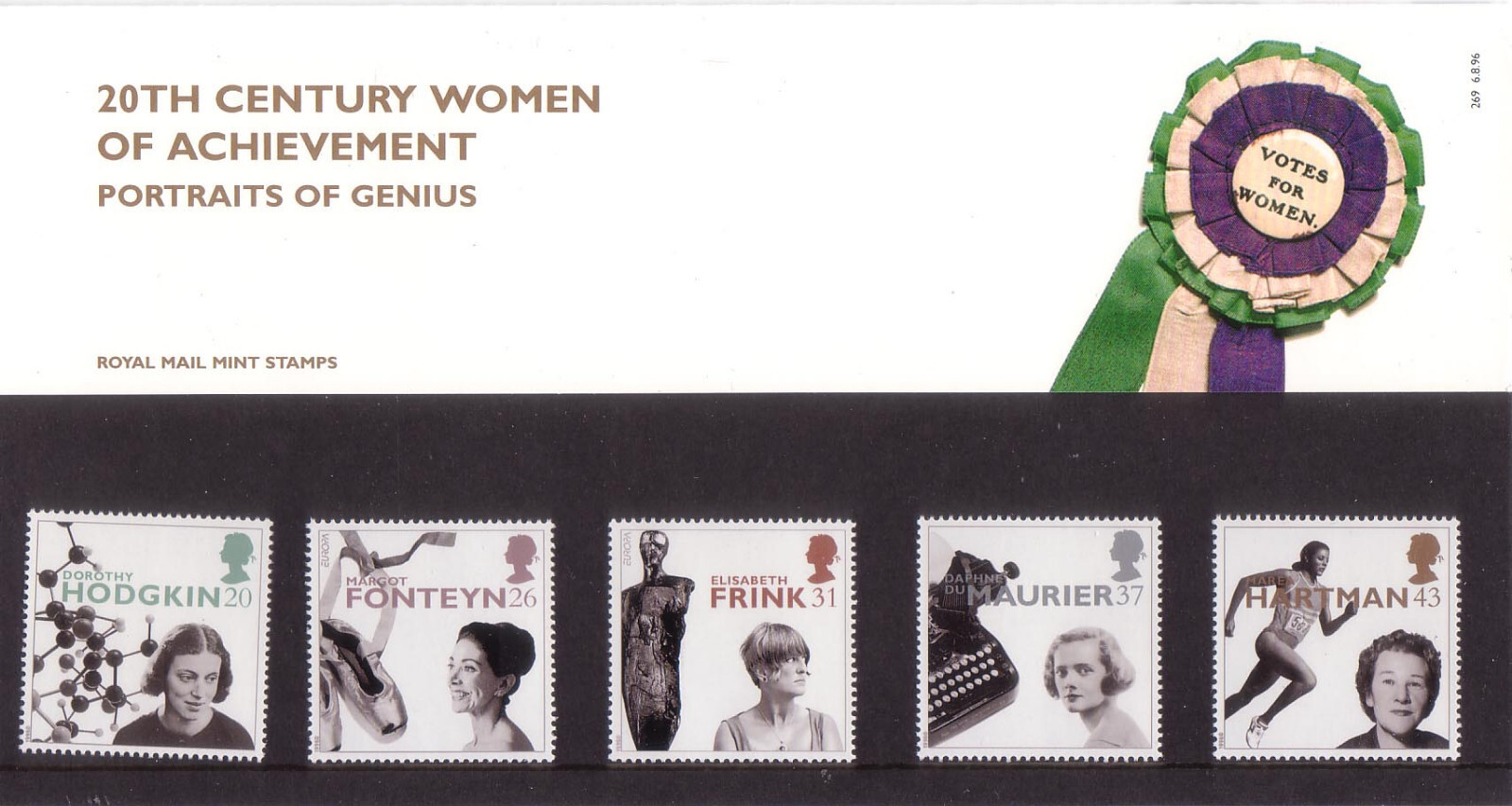 1996 Women of Achievement in the 20th Century. Presentation pack No ...