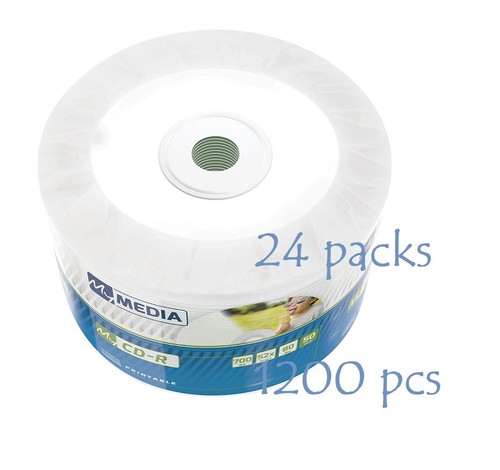 1200 Mymedia Printable Blank CD-R 52x CD Discs 700MB 80 minutes by ...