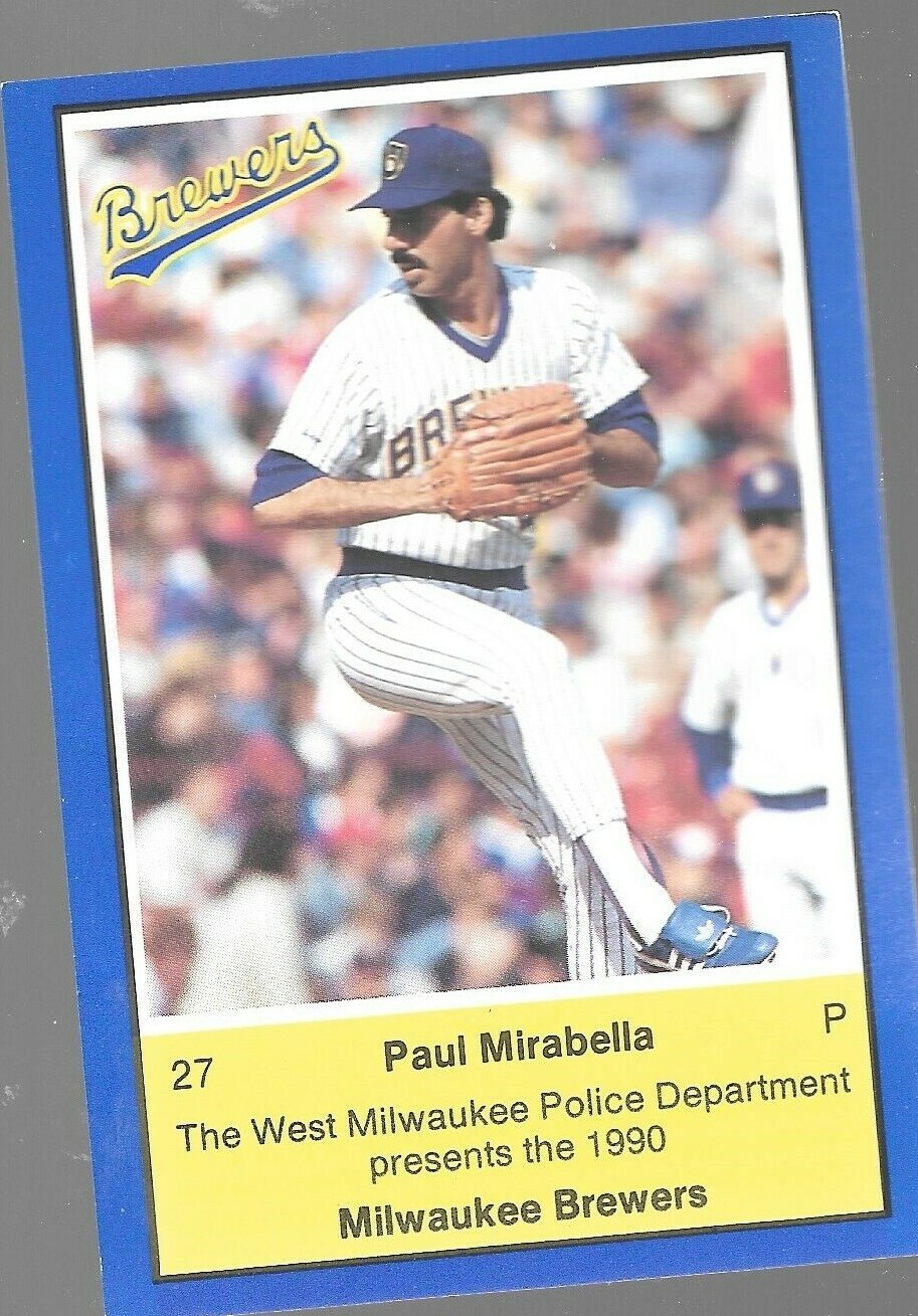 1990 Milwaukee Brewers Franklin Police Paul Mirabella Baseball Card | eBay