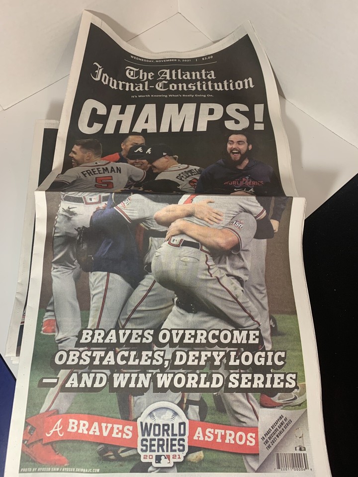 AJC Atlanta Newspaper Braves Win World Series Champions 2021 special ...