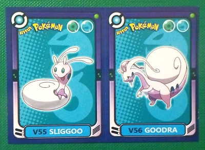 POKEMON POKEDEX Sticker EF #V55-V56 HISUIAN SLIGGOO / HISUIAN GOODRA ...