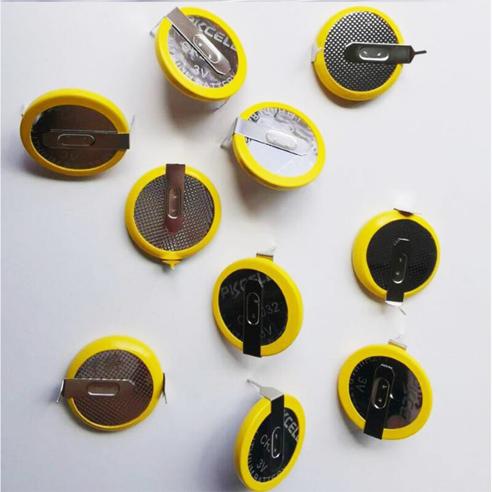 75 x PKCELL CR2032 3V Lithium Battery with Solder Tabs Coin Cell Tabs ...