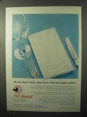 1964 Fort Howard Paper Ad - Linen Like Paper Napkins | eBay