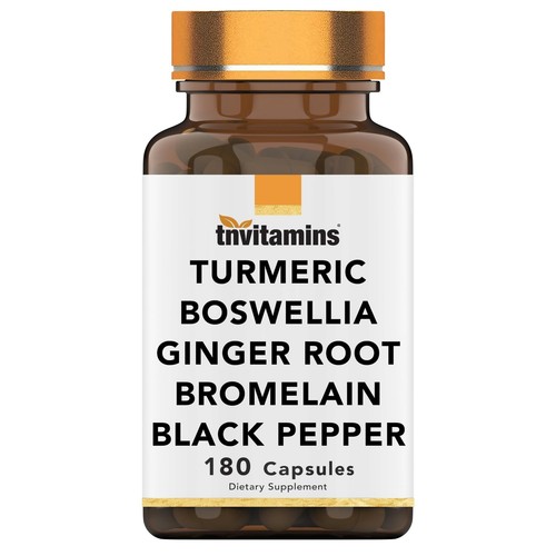 tnvitamins Turmeric & Boswellia Complex 180 Capsules with Ginger Root Bromela... 95234200180| eBay