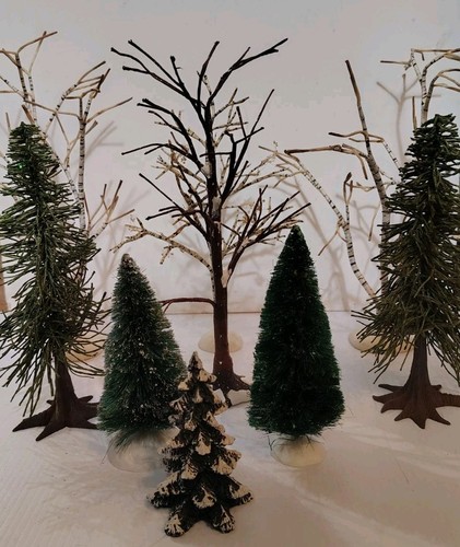 Dept 56 Lot of 9 Trees For Christmas Village Variety Evergreen Spruce ...