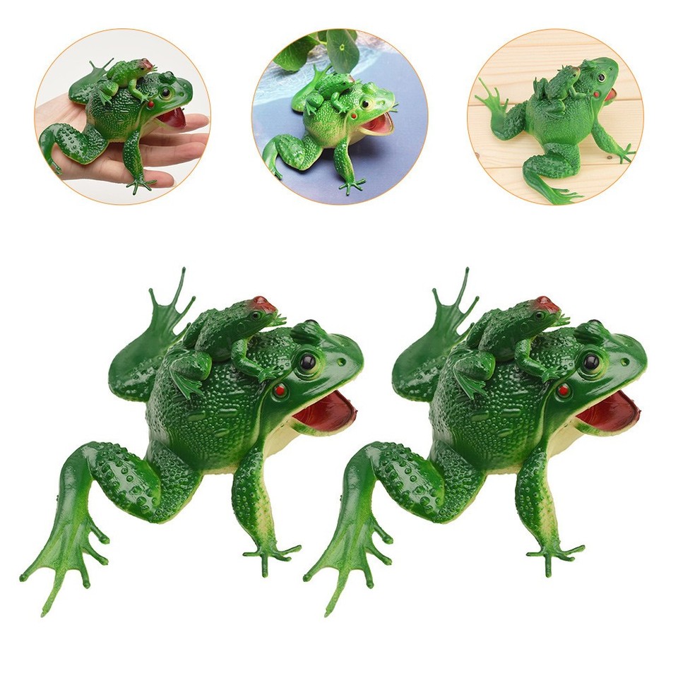 2Pcs Green Frogs Simulation Toy Boy Girl Mini Frogs Decoration Fun Gift ...