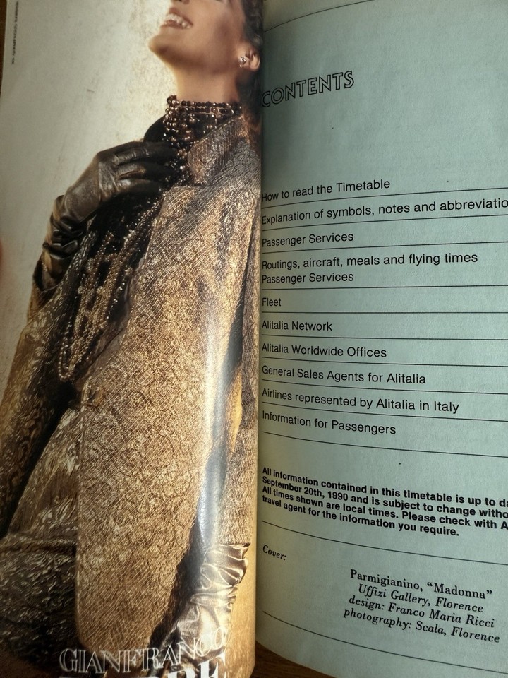 ALITALIA TIMETABLE WINTER 1990/1 EDT.6 *SCANDINAVIAN * ROUTE MAP SEAT ...