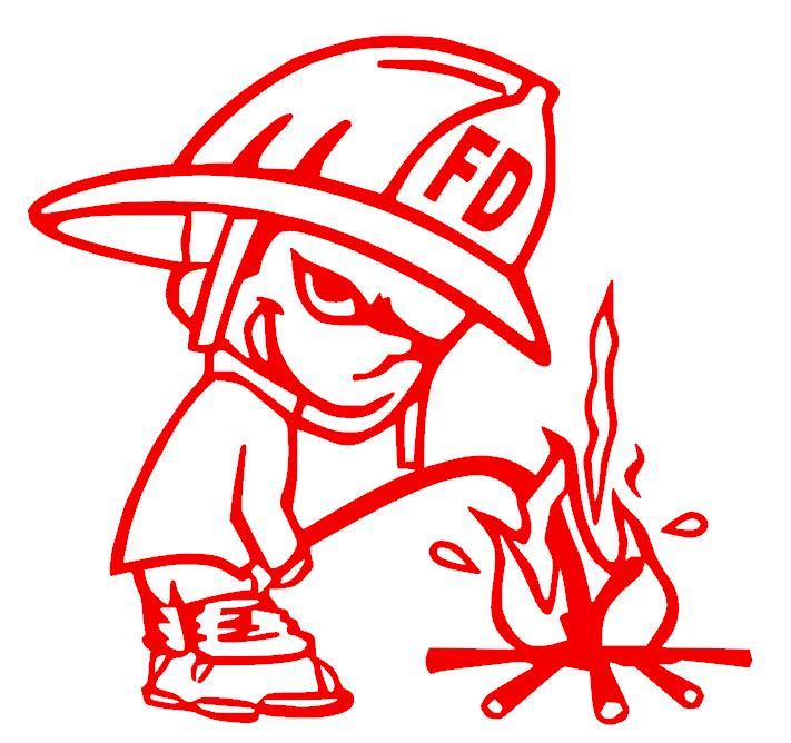 Peeing Firemen Firefighter Calvin Window Sticker Decal | eBay