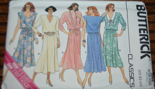 Butterick 3965 Pattern Pullover Dress w/ Elastic Waist Misses Sz 20 22 ...