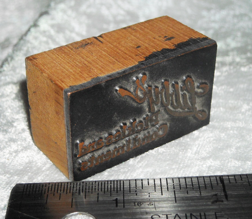 Vintage LIBBY's Pickles and Condiments Printers Block Letterpress Metal ...