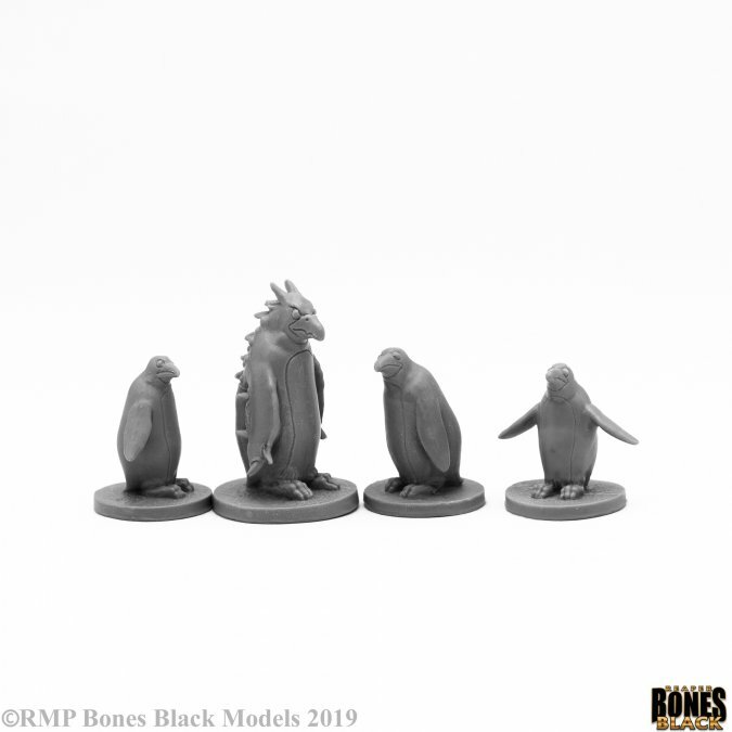 Reaper 44104 Penguin Attack Pack [4] (Bones Black) Animals Birds ...