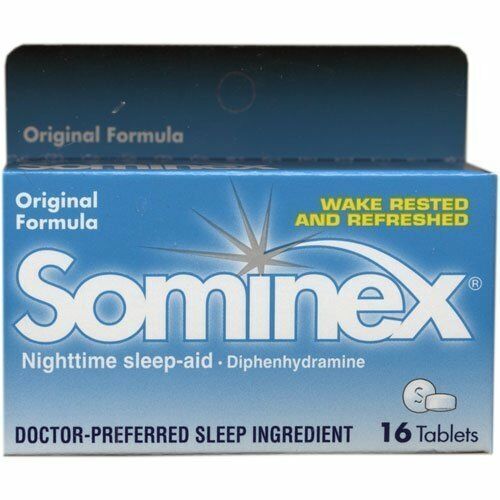 Sominex Nighttime Sleep-Aid Diphenhydramine HCL Tablets Original 16 Ct ...
