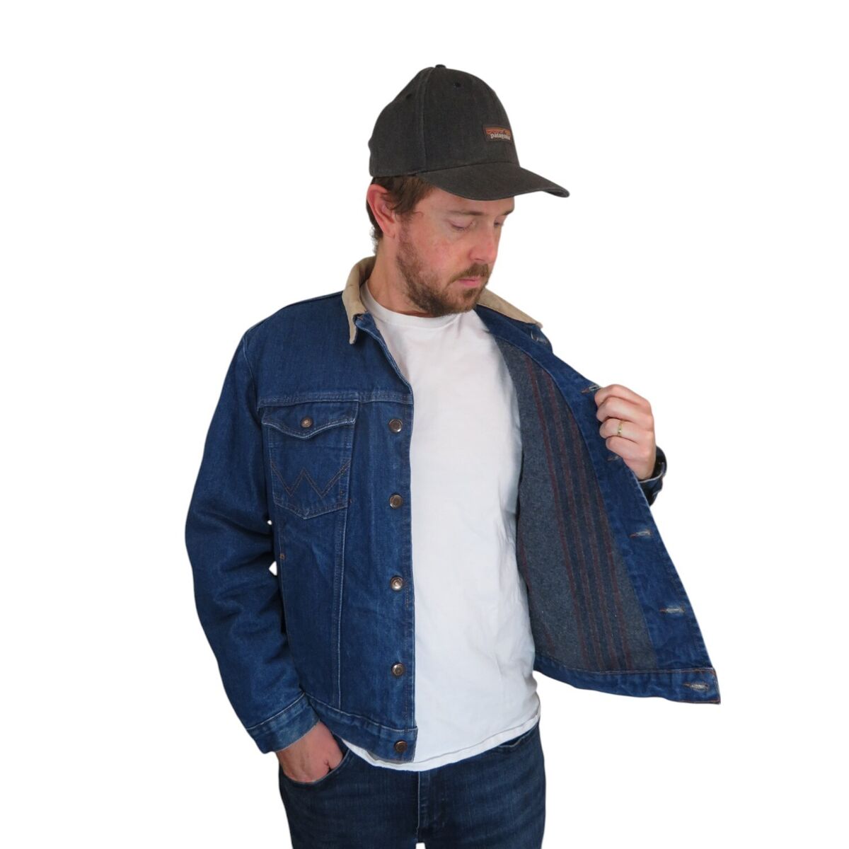 Vtg 70s 80s Wrangler Blanket Wool Lined Denim Trucker Jacket Vtg 70s 80s Wrangler Blanket Wool Lined Denim Trucker Jacket