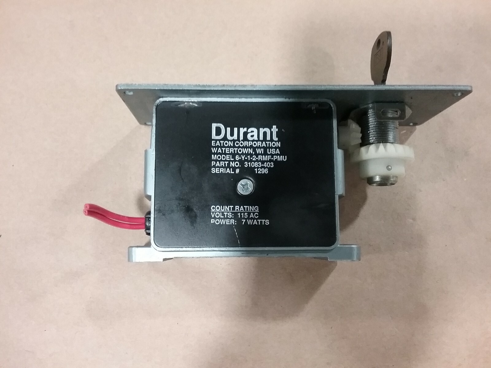Durant 6-Y-1-2-RMF-PMU Panel Mount Electric Counter w/ Key, 115VAC ...