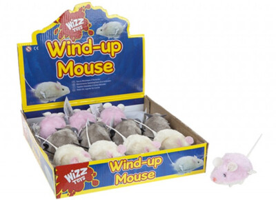3 x Cat Kitten Play WIND UP MOUSE Clockwork Joke Mice Rat Fun Furry Toy ...