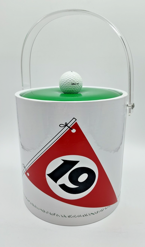 Vintage 19th Hole Golf Ice Bucket w/ Golf Ball Handled Lid Insulated ...