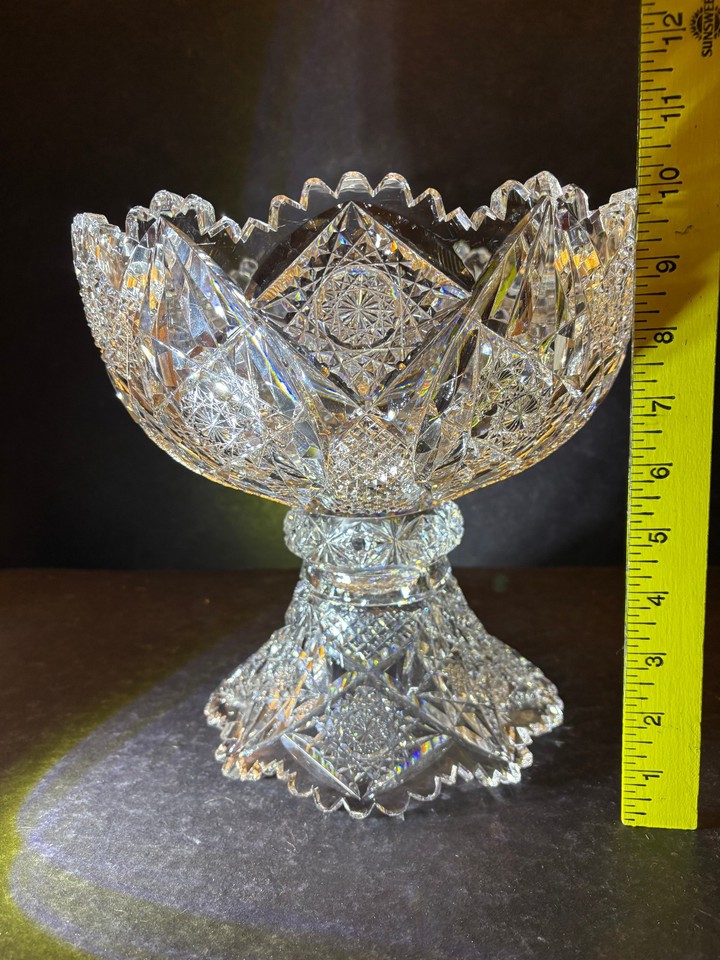 Hawkes "Raleigh" ABP American Cut Brilliant Cut Glass Two-Piece Punch ...