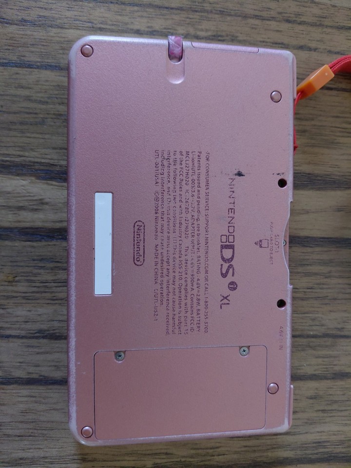 Nintendo DSi XL Metallic Rose Working with Broken Hinge, As-is no ...