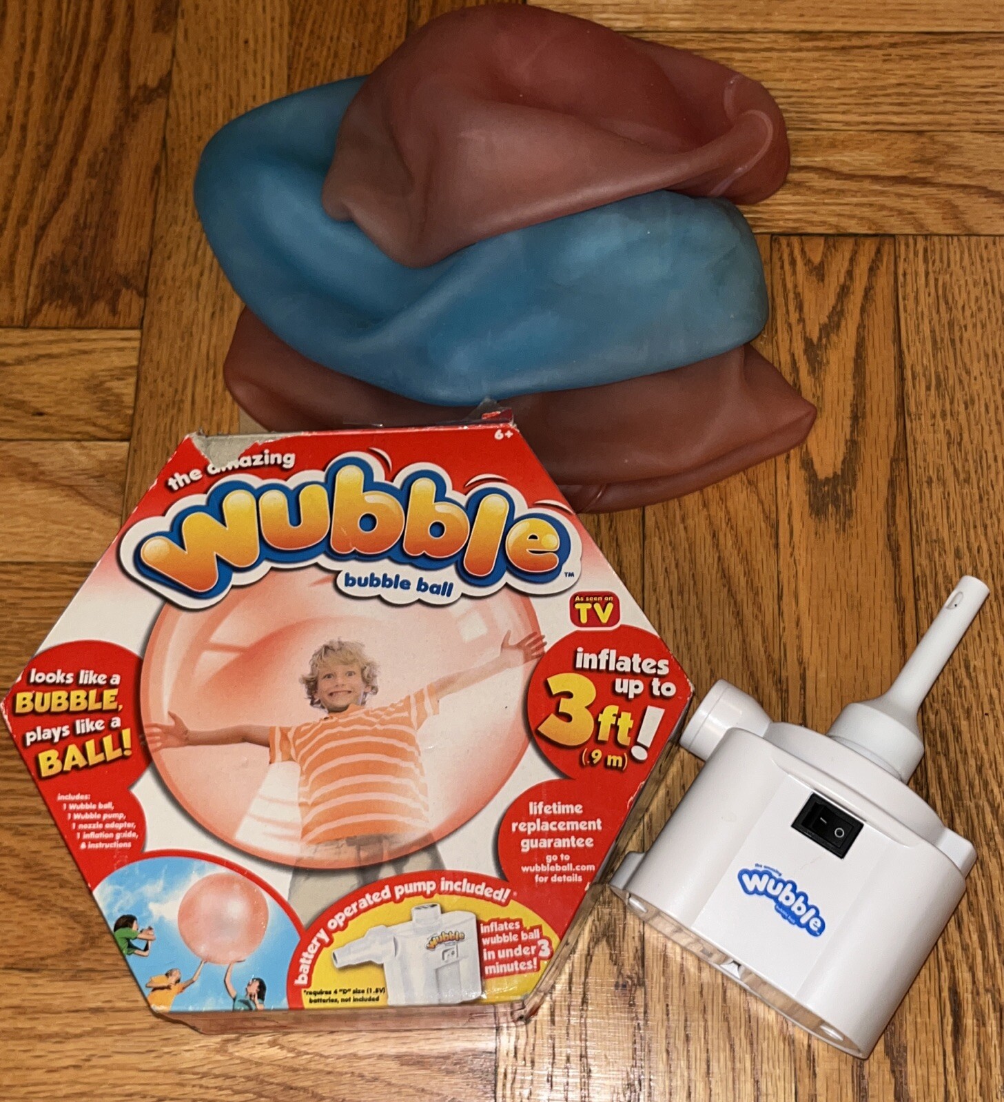 Lot Of 3 Super Wubble Bubble Ball with Pump 1 Blue & 2 Pink | eBay