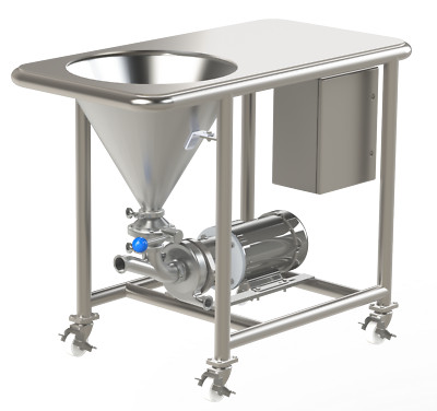 Powder Induction Mixer with hopper and mobile cart, 5 hp, up to 90 lb ...