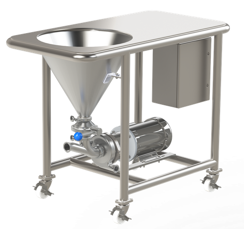 Powder Induction Mixer with hopper and mobile cart, 5 hp, with VFD ...