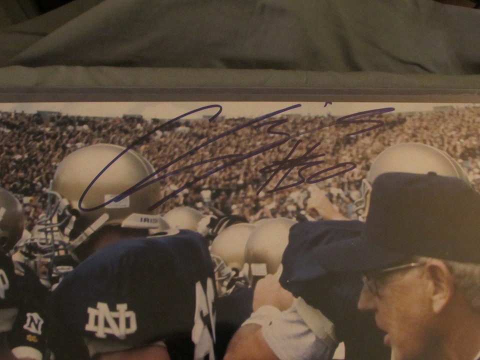 Chris Zorich Autographed 16x20 Notre Dame photo Lou Holtz taking Field ...