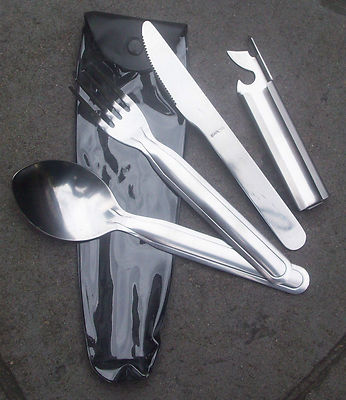 4 PIECE KFS CHOW KIT - KNIFE, FORK, SPOON CAN OPENER NEW MADE WITH ...