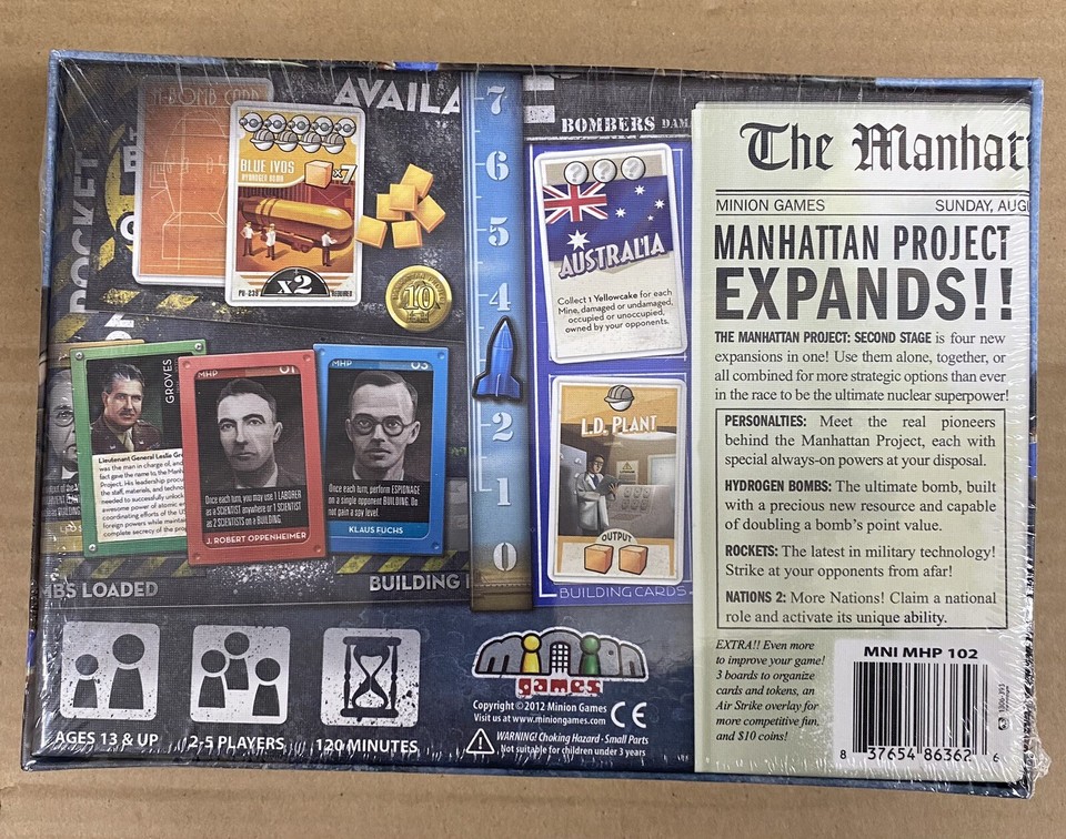 Minion Games The Manhattan Project: Second Stage SEALED New Board Game ...