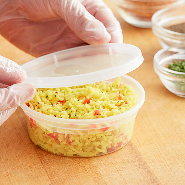 Translucent Round Deli Food/Soup Storage Containers w/Lids Microwavable ...