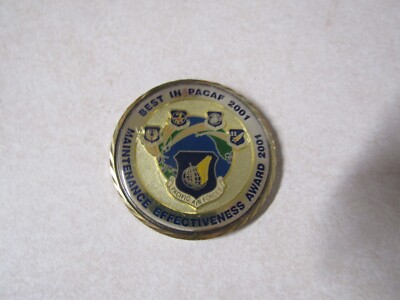 CHALLENGE COIN OLDER ORIGINAL PACIFIC AIR FORCES BEST IN PACAF 2001 | eBay